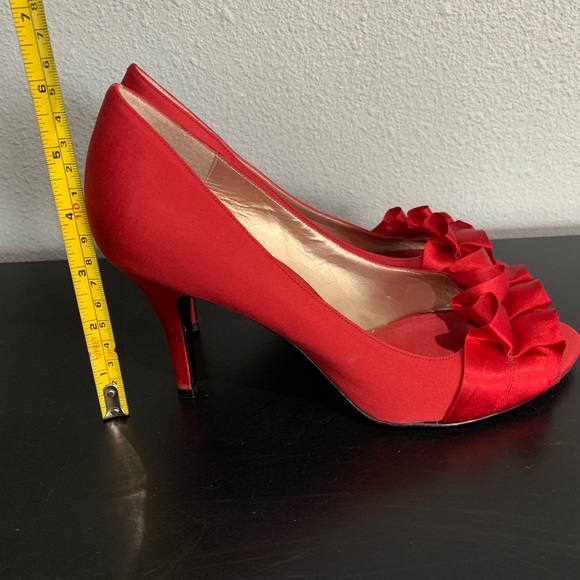 Nina | Shoes | Red Nina Ruffled Heels | Poshmark